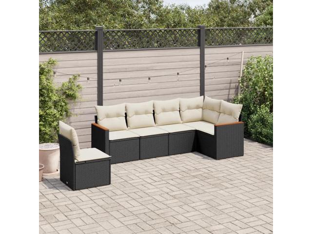 Click here for vidaXL Garden Sofa Set Black PE rattan Large Adjus... prices
