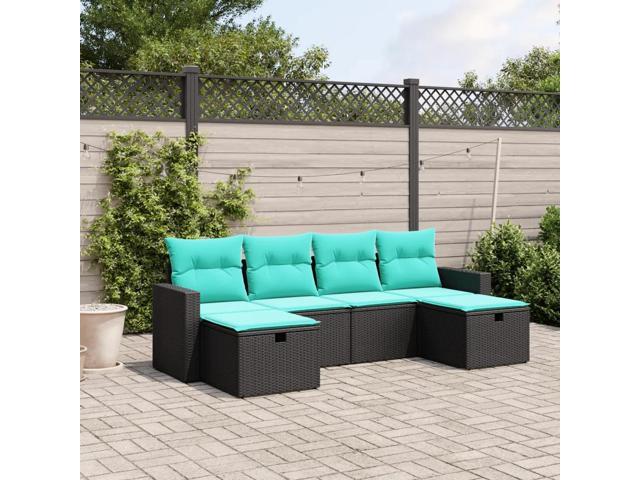 Click here for vidaXL Garden Sofa Set Black PE Rattan  Steel Larg... prices