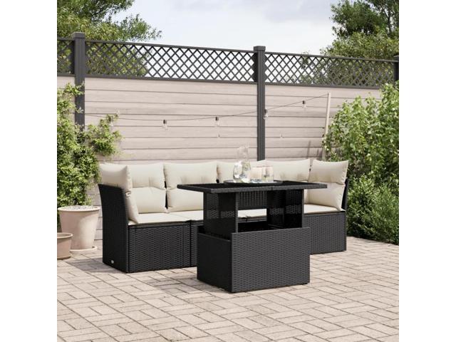Click here for vidaXL Garden Sofa Set Black and Cream White prices