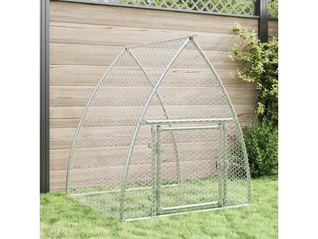Click here for vidaXL Rabbit Hutch Silver Galvanized Steel Large... prices