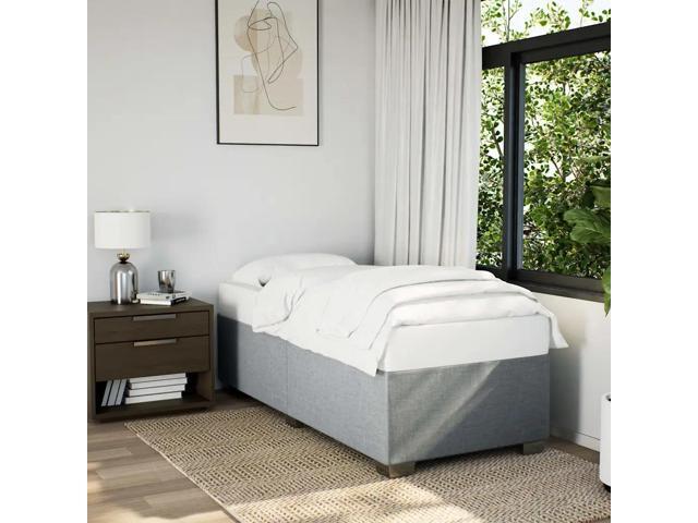 Click here for vidaXL Bed Frame Light grey 100 polyester  plywood... prices