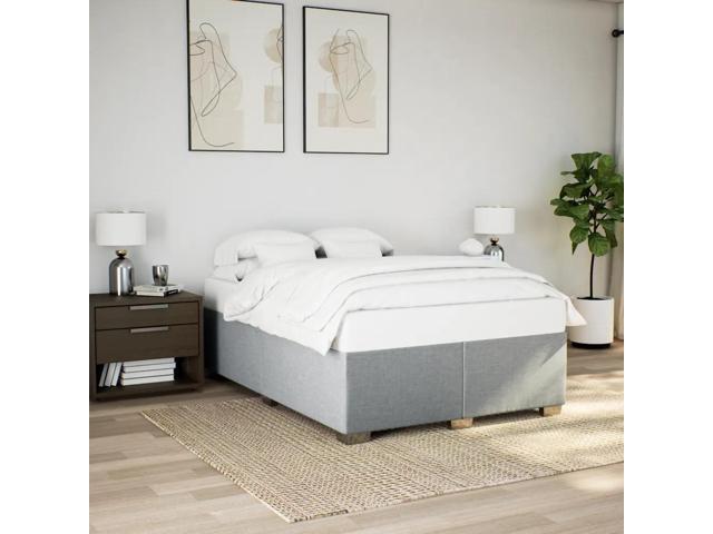 Click here for vidaXL Bed Frame Light grey prices