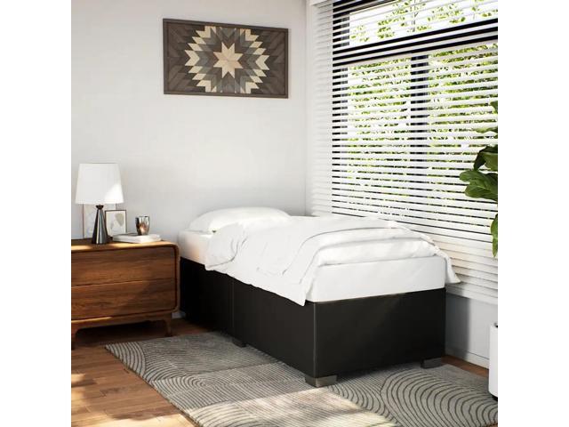 Click here for vidaXL Bed Frame Black Faux leather  engineered wo... prices