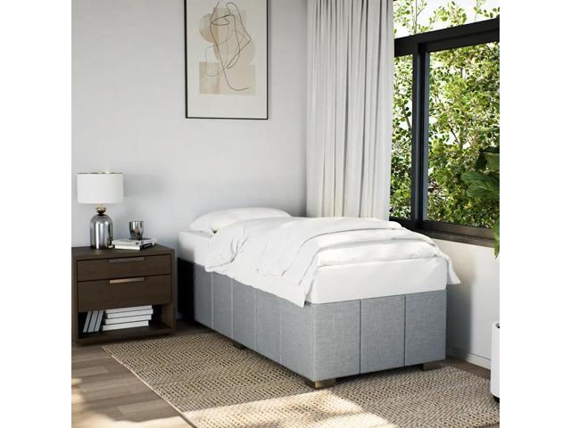 Click here for vidaXL Bed Frame Light Grey 100 Polyester  Plywood... prices