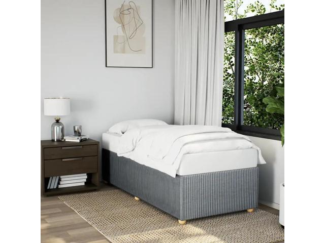 Click here for vidaXL Bed Frame Light Grey Polyester  plywood  en... prices