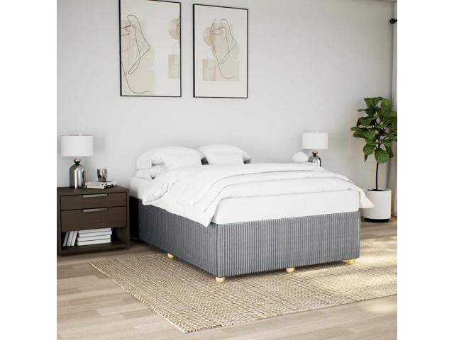 Click here for vidaXL Bed Frame Light grey prices