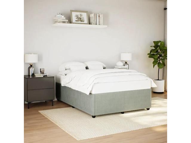 Click here for vidaXL Bed Frame Light Grey prices