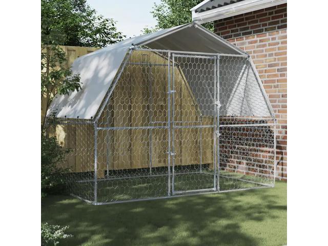 Click here for vidaXL Dog Cage Silver Galvanized steel  Polyethyl... prices