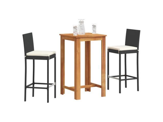 Click here for vidaXL Garden Bar Set Black Solid Acacia wood Thre... prices