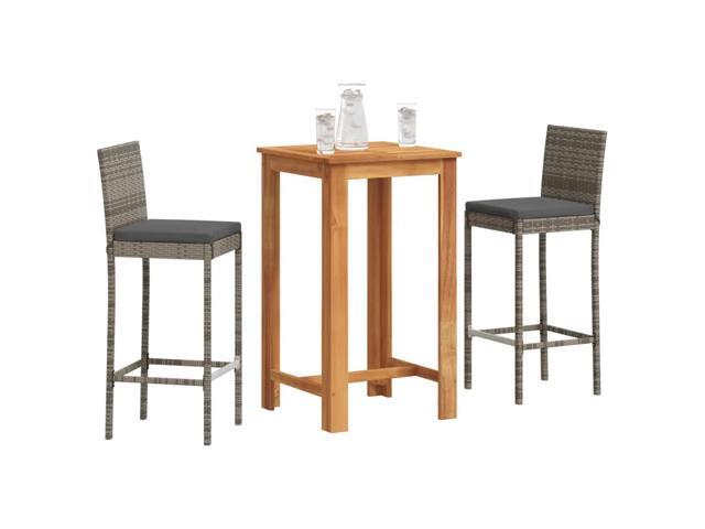 Click here for vidaXL Garden Bar Set Grey Solid Acacia wood  PE r... prices