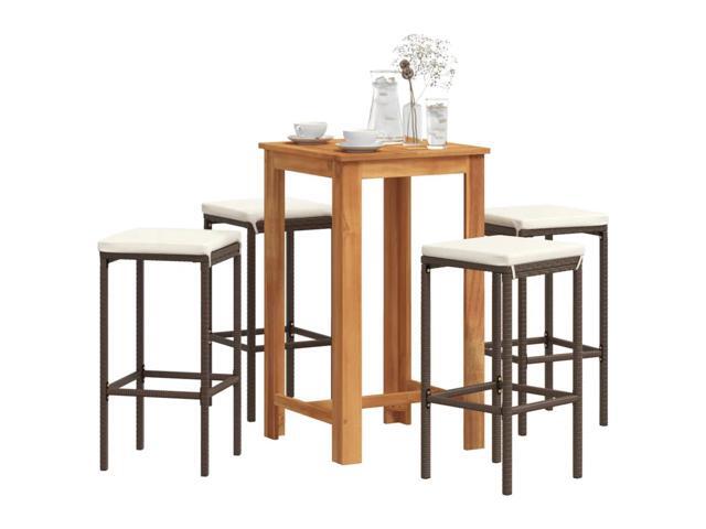 Click here for vidaXL Garden Bar Set Brown  Cream prices