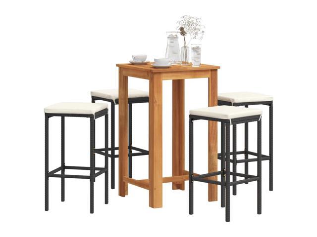 Click here for vidaXL Garden Bar Set Black Solid Acacia Wood 5 Pi... prices