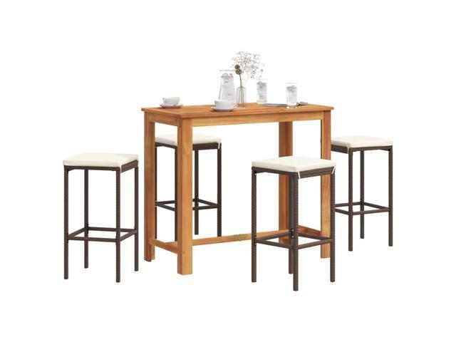Click here for vidaXL Garden Bar Set Brown  Cream White prices