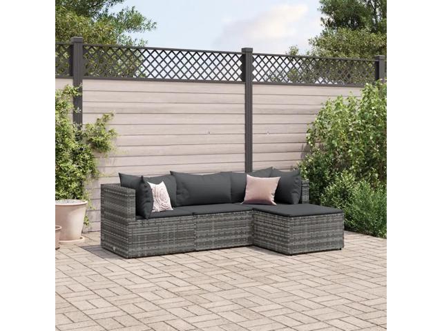 Click here for vidaXL Patio Lounge Set Set of 4 Grey prices