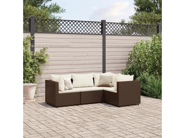 Click here for vidaXL Patio Lounge Set Brown PE Rattan Medium Mod... prices