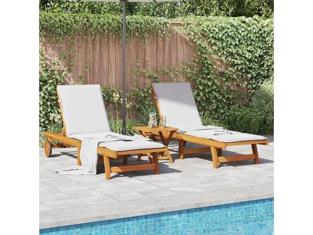 Click here for vidaXL Sun Lounger Set of 2 Acacia Wood Solid Acac... prices