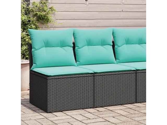 Click here for vidaXL Garden Sofa Set Black Poly Rattan 2 Seater... prices