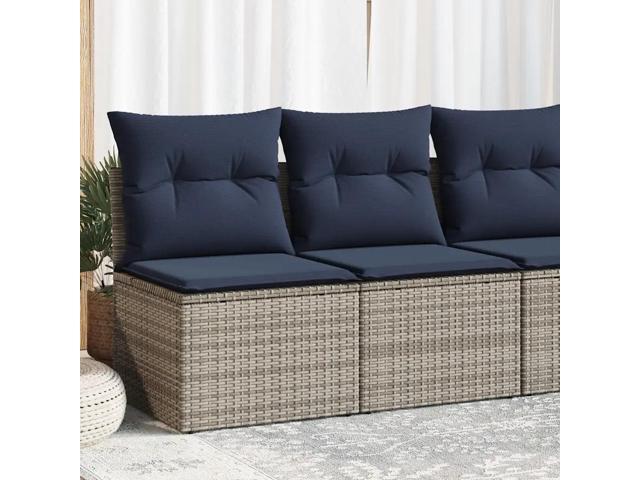 Click here for vidaXL 2 Piece Patio Sofa Set with Cushions Gray P... prices