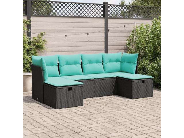 Click here for vidaXL Garden Sofa Set Black and Blue prices