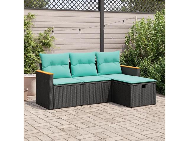 Click here for vidaXL Garden Sofa Set Black and Blue prices