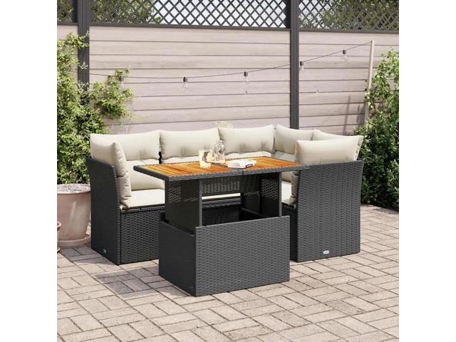 Click here for vidaXL Garden Sofa Set Black and Cream White prices