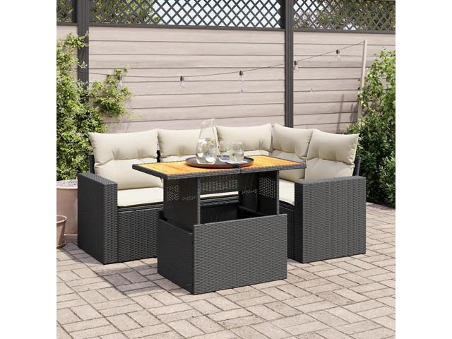 Click here for vidaXL Garden Sofa Set Black  Cream White prices