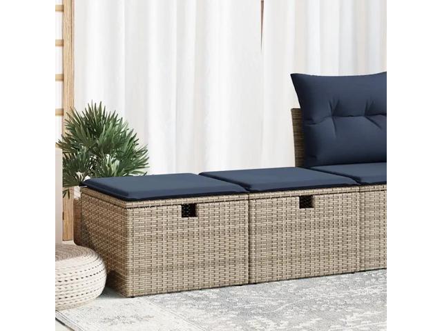 Click here for vidaXL 2 Piece Patio Sofa Set with Cushions Gray P... prices