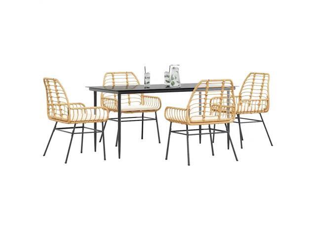 Click here for vidaXL Garden Dining Set Brown  Black  Cream White prices