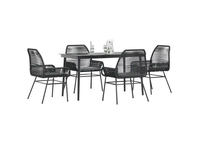 Click here for vidaXL Garden Dining Set Black  Dark Grey prices