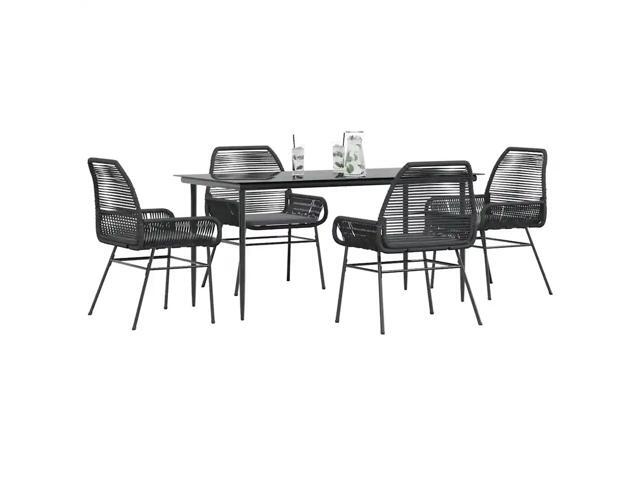Click here for vidaXL Garden Dining Set Black and Dark Grey prices