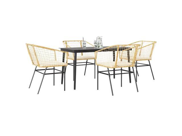 Click here for vidaXL Garden Dining Set Brown  Black  Cream White prices