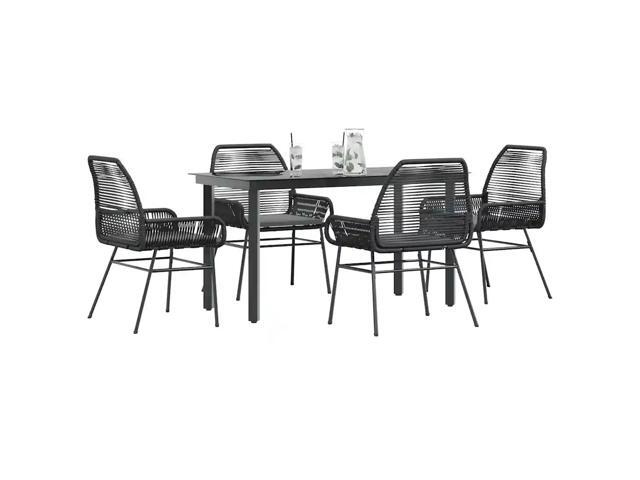 Click here for vidaXL Garden Dining Set Black  Dark Grey prices