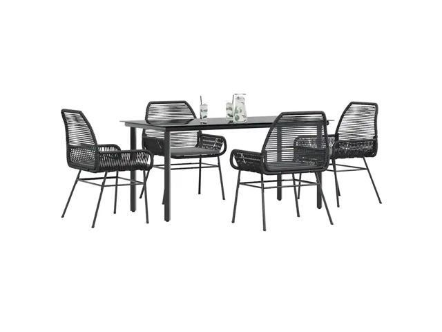 Click here for vidaXL Garden Dining Set Black  Dark Grey prices