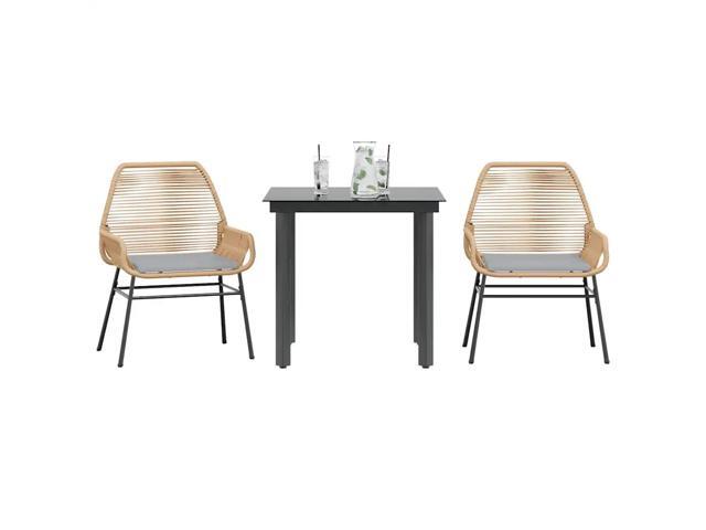 Click here for vidaXL Garden Dining Set Brown and Light Grey PE R... prices