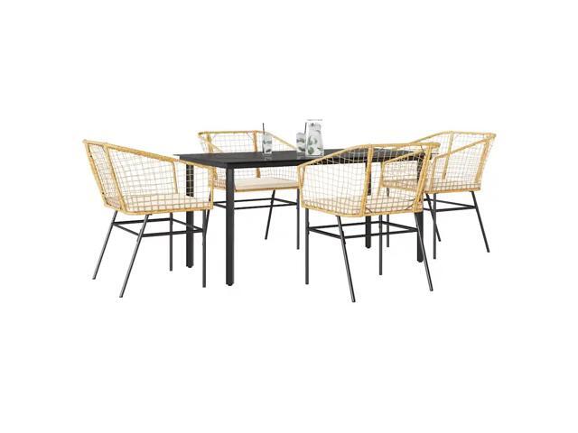 Click here for vidaXL Garden Dining Set Brown PE Rattan Medium UV... prices
