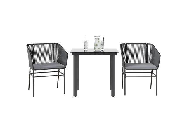 Click here for vidaXL Garden Dining Set Black  Dark Grey prices