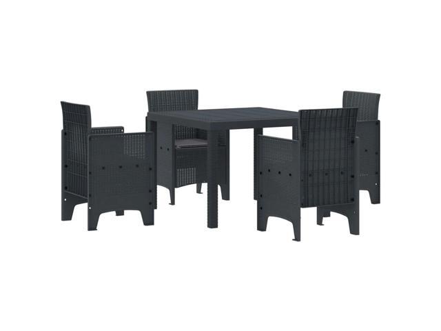 Click here for vidaXL Garden Dining Set 5 pcs Anthracite Polyprop... prices