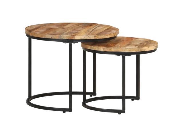 Click here for vidaXL Nesting Table Set of 2 Natural Wood prices