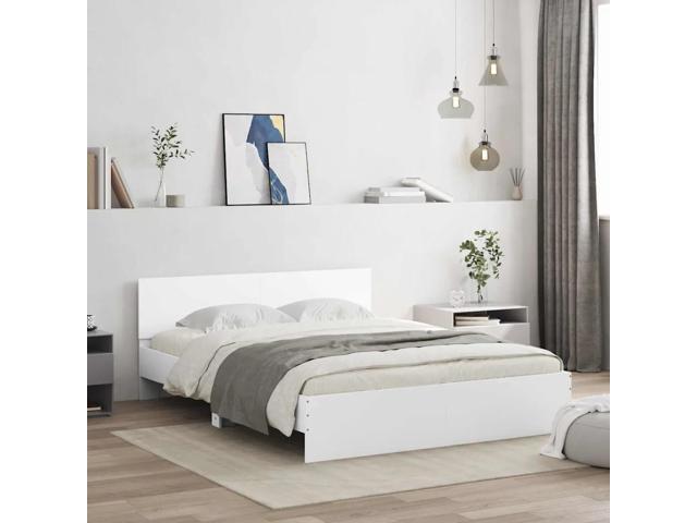 Click here for vidaXL Bed Frame with Headboard White 59.84 x 79.9... prices