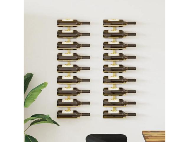 Click here for vidaXL Wall-mounted Wine Rack for 9 Bottles 2 pcs... prices