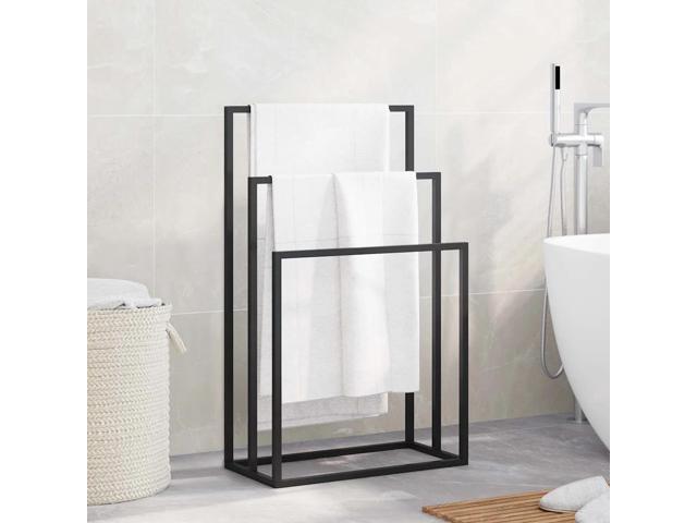 Click here for vidaXL Towel Rack Black Iron Medium Towel Rack Rec... prices