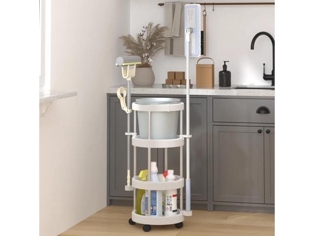 Click here for vidaXL Cleaning Trolley Silver and white prices