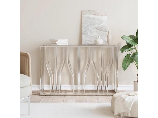 Click here for vidaXL Console Table Silver Stainless Steel  Tempe... prices