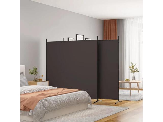 Click here for vidaXL 3-Panel Room Divider Brown 206.7x70.9 Fabri... prices