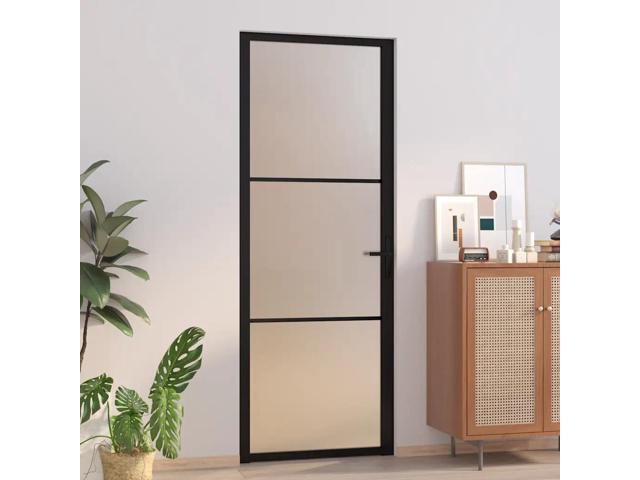 Click here for vidaXL Interior Door 29.9x79.3 Black Matt Glass an... prices