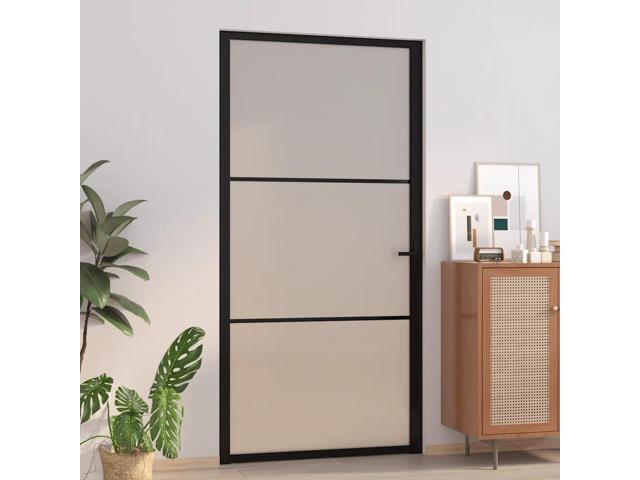 Click here for vidaXL Interior Door 40.4x79.3 Black Matt Glass an... prices