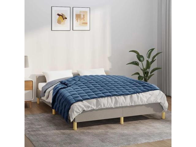 Click here for vidaXL Weighted Blanket Blue Polyester  Glass bead... prices