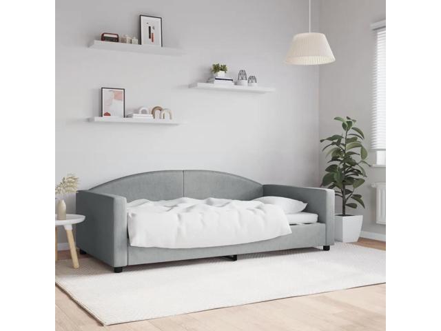 Click here for vidaXL Day Bed Light Gray Fabric (100 polyester)... prices