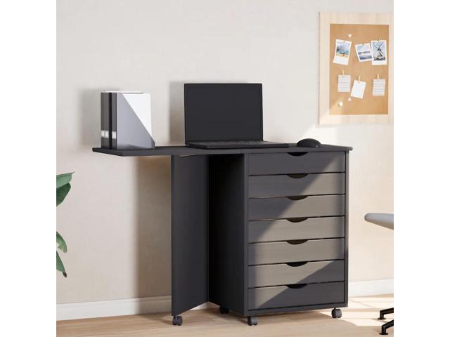 Click here for vidaXL Rolling Cabinet MOSS Grey Solid pine wood... prices