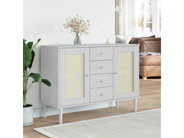 Click here for vidaXL Sideboard White Solid pinewood Medium Sideb... prices